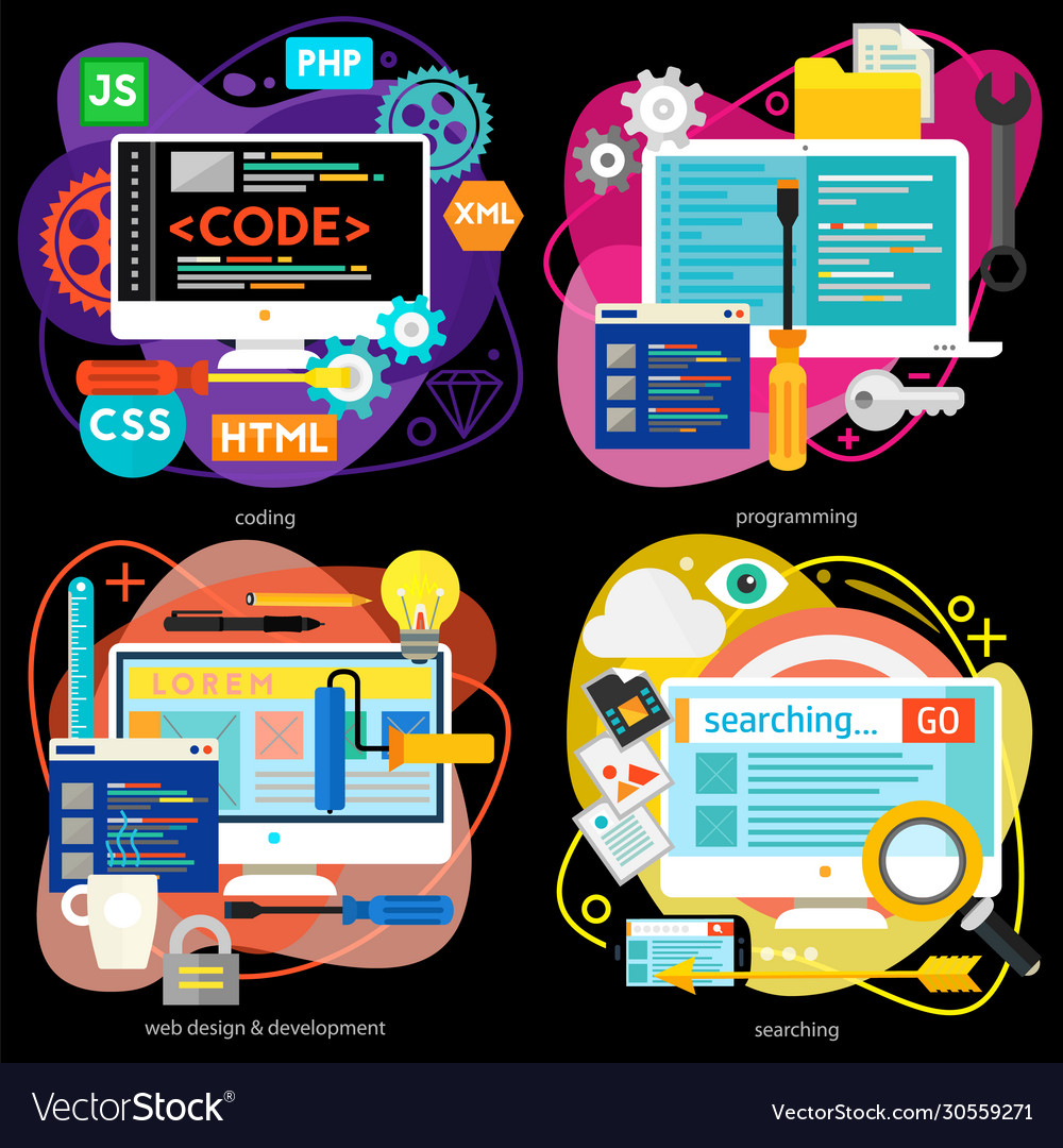 Programming and development analytics coding Vector Image Programming and development analytics coding Vector Image