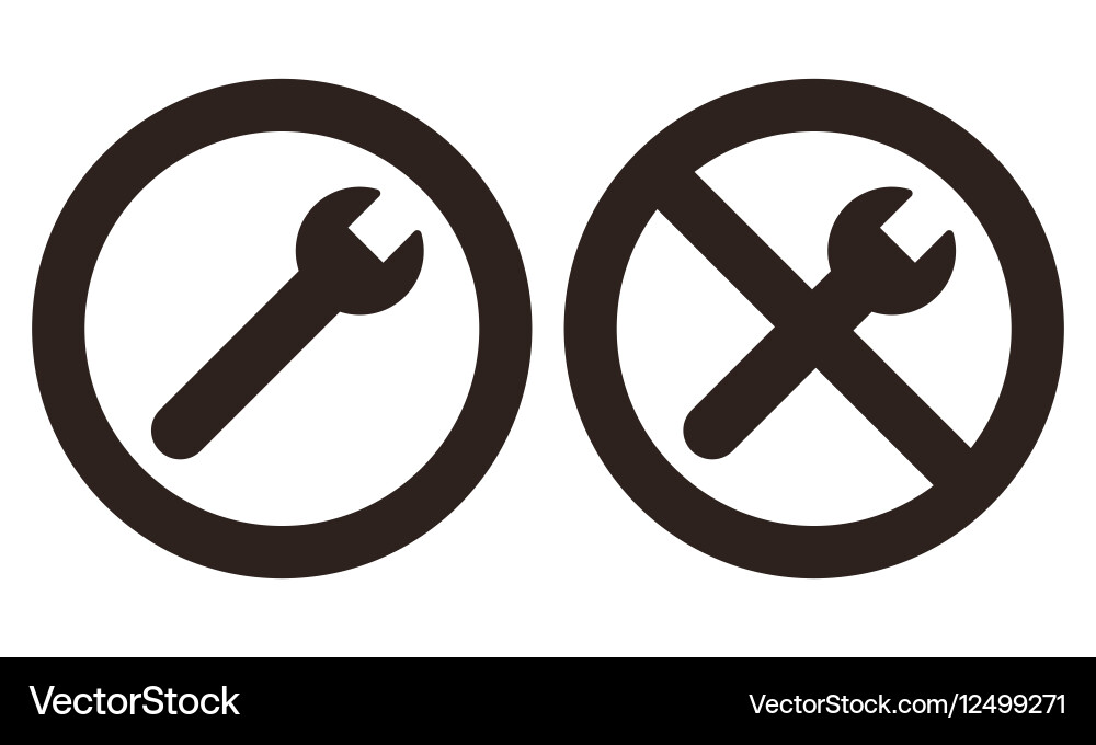 Repair and no symbol Royalty Free Vector Image
