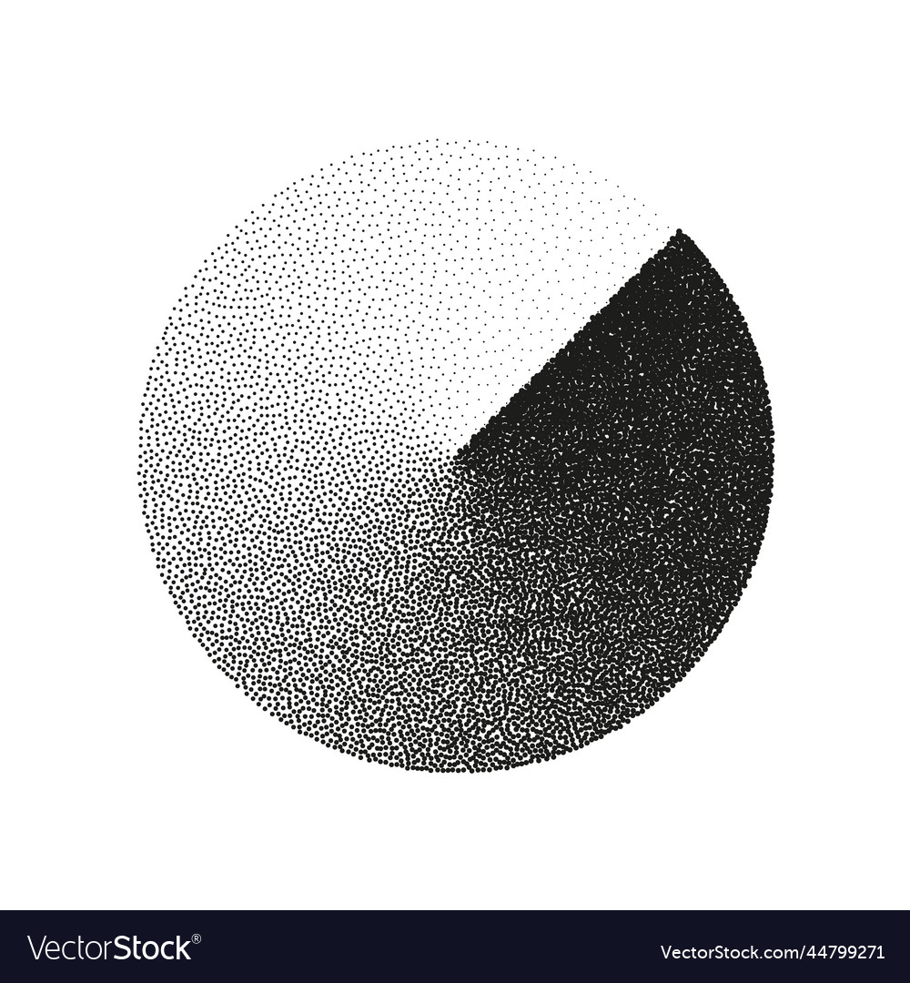 Round shaped dotted object stipple elements Vector Image