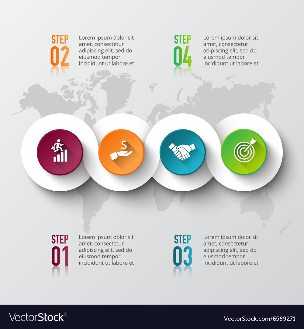World map with infographic elements Royalty Free Vector