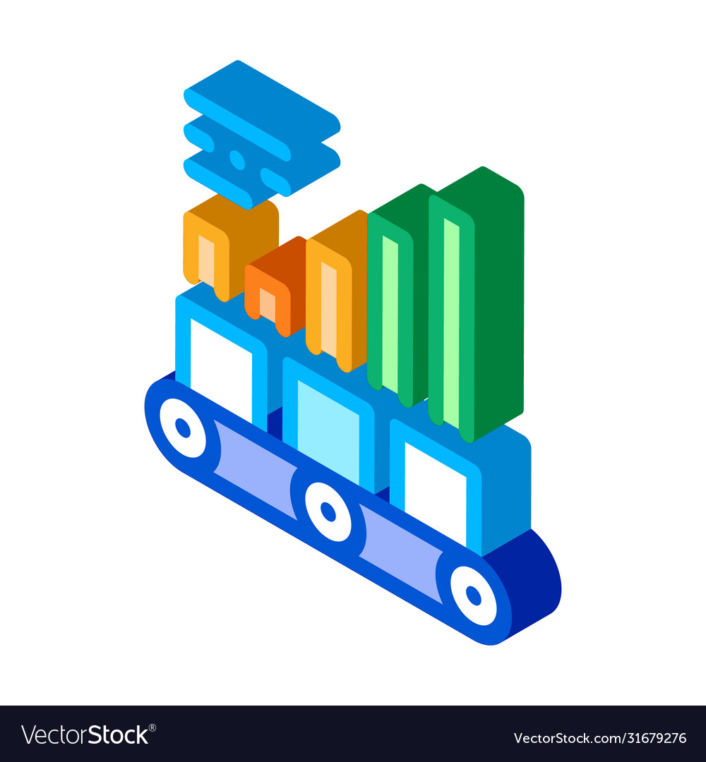 Detailed graph statistics isometric icon Vector Image