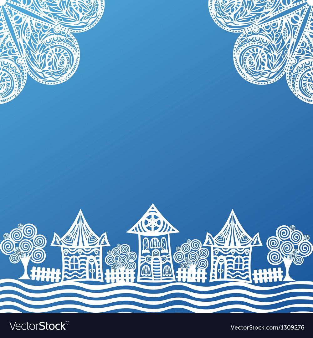 Houses pattern background Royalty Free Vector Image