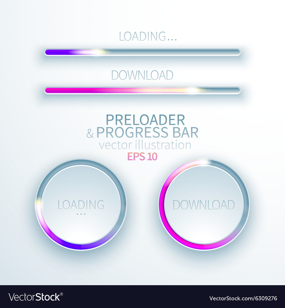 Icons preloaders and progress bars for loading Vector Image