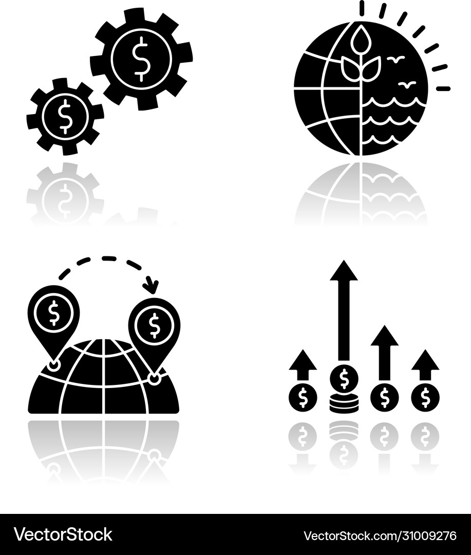 International business global trade drop shadow Vector Image