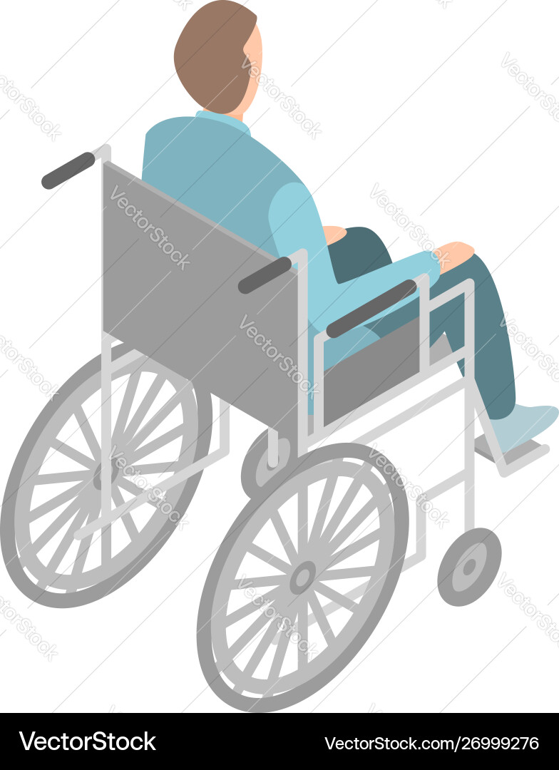 Man wheelchair icon isometric style Royalty Free Vector
