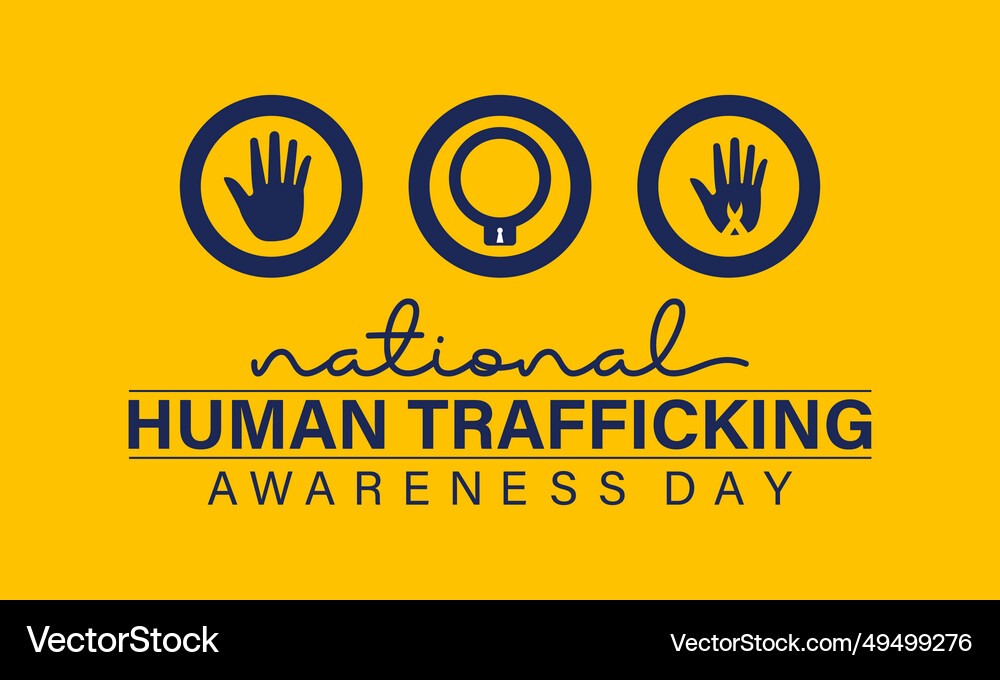 National human trafficking awareness day template Vector Image