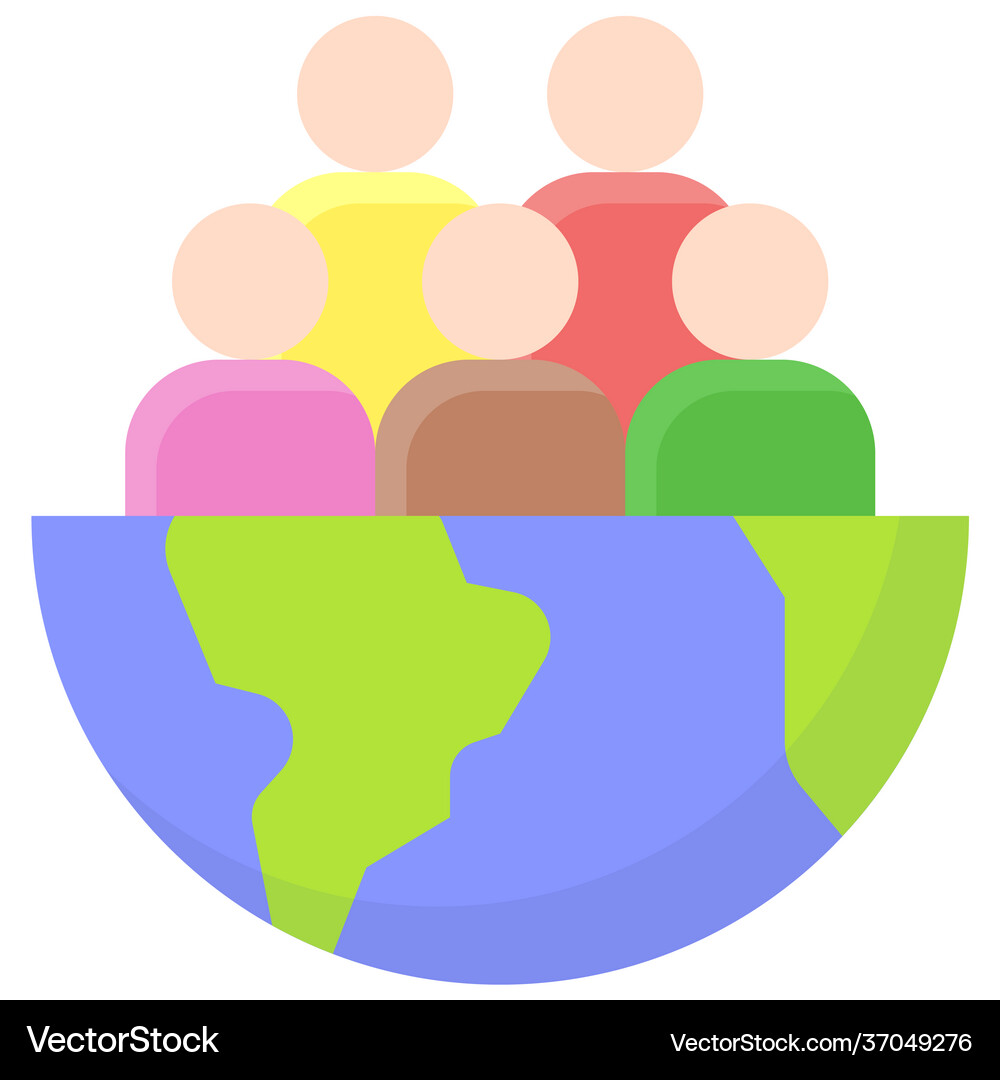 People and half earth icon earth day related Vector Image