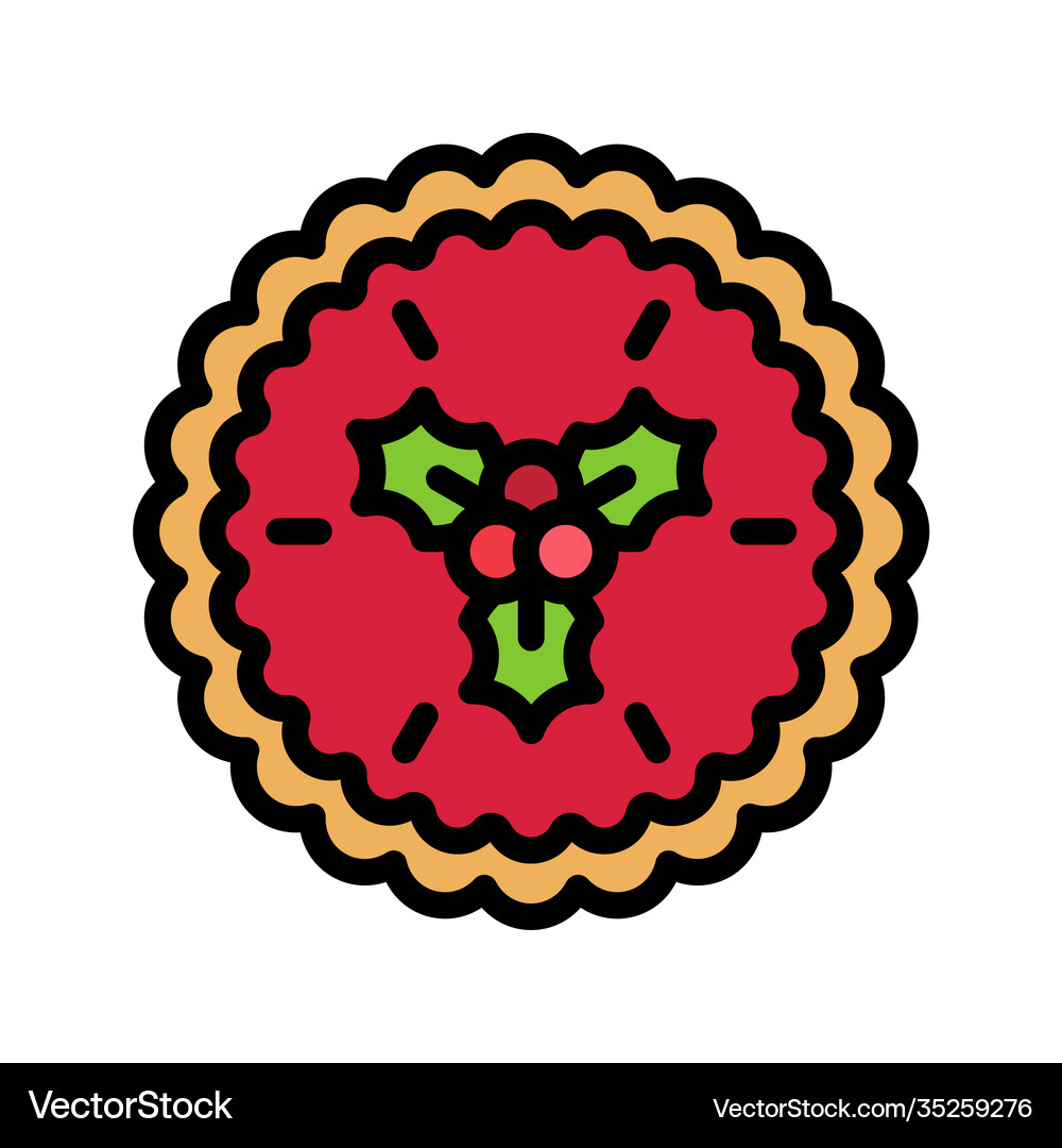 Raspberry pie icon christmas food and drink Vector Image