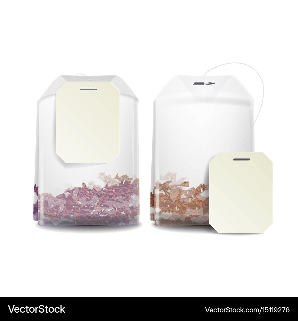 Realistic Empty Tea Bag Mockup Royalty Free Vector Image