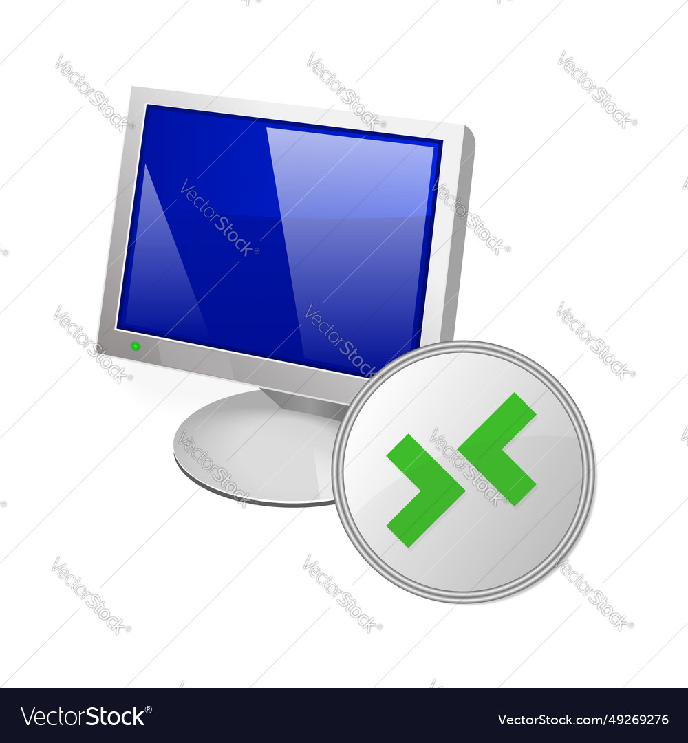 Remote connection icon volumetric monitor Vector Image Remote connection icon volumetric monitor Vector Image