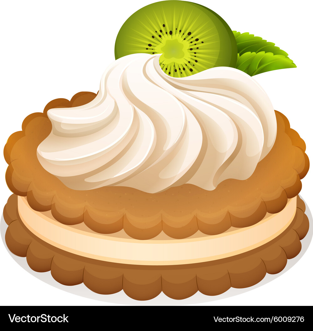 Sandwich cookie with cream and kiwi Royalty Free Vector