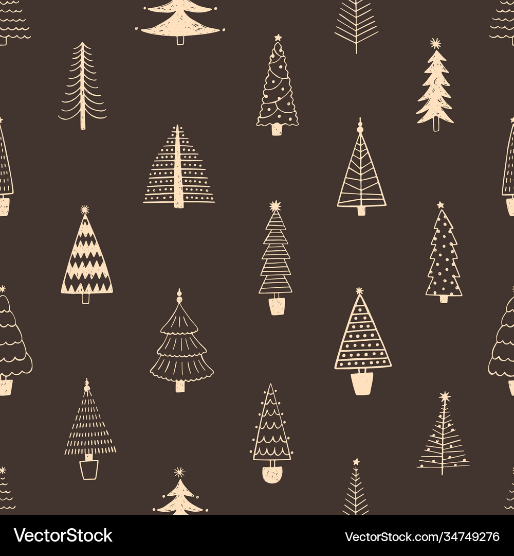 Seamless pattern with simple minimalist christmas Vector Image