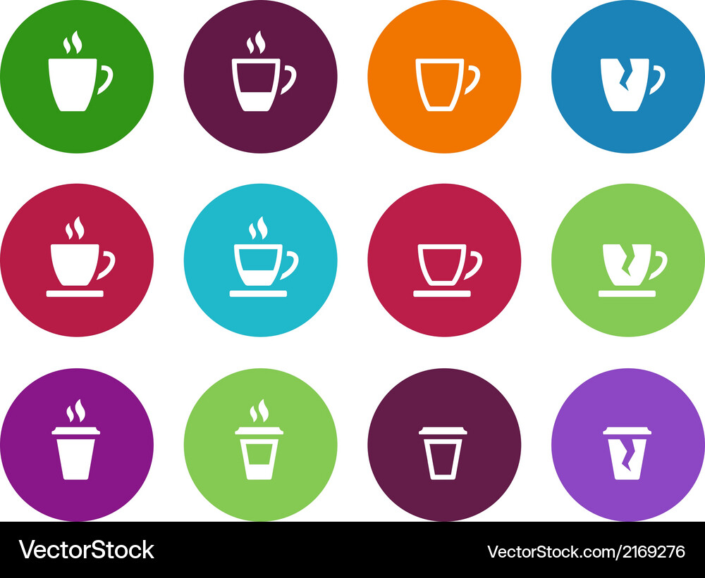 Set of coffee cup circle icons Royalty Free Vector Image