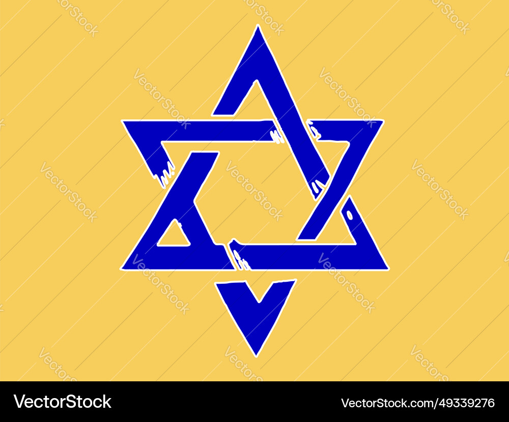Star of david in blue Royalty Free Vector Image