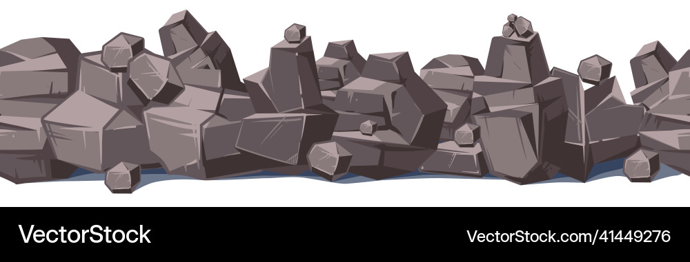 Stone ground seamless border with gravel rock Vector Image