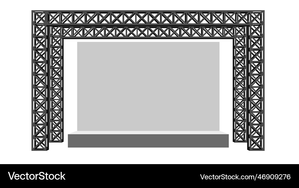 White stage and speaker with spotlight on the trus