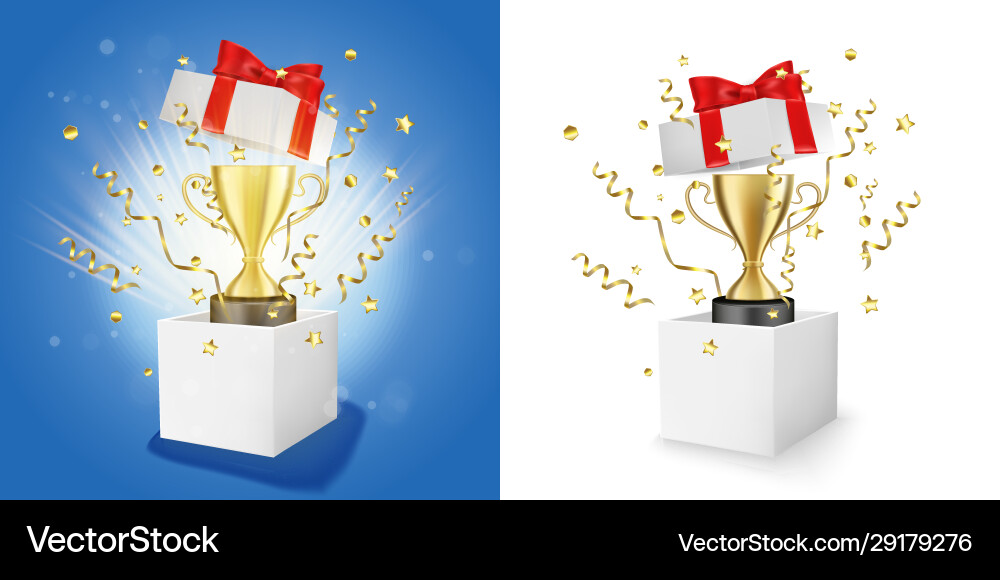 Winner award box concept for banner poster Vector Image