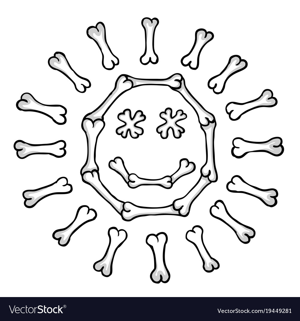 Bone sun Royalty Free Vector Image - VectorStock