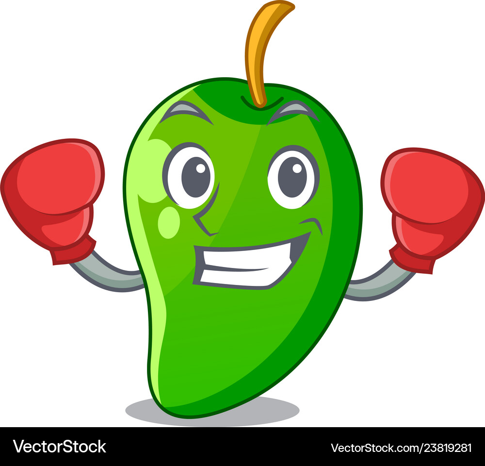 Boxing green mango in basket cartoons Royalty Free Vector