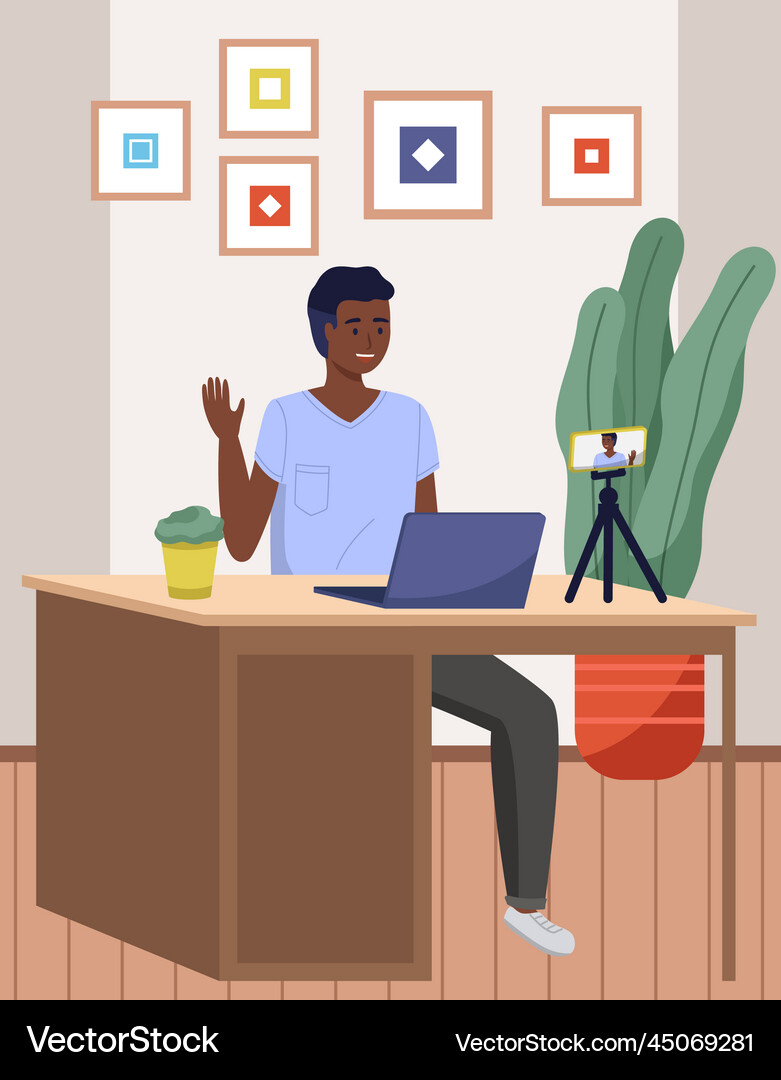 Business employees on their workspace co-worker Vector Image