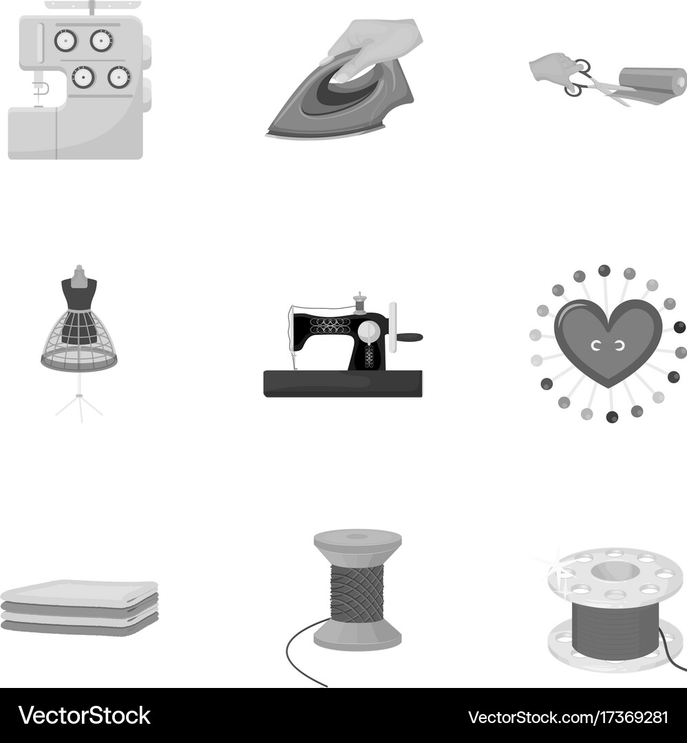 Coil with thread sewing machine fabric and other Vector Image