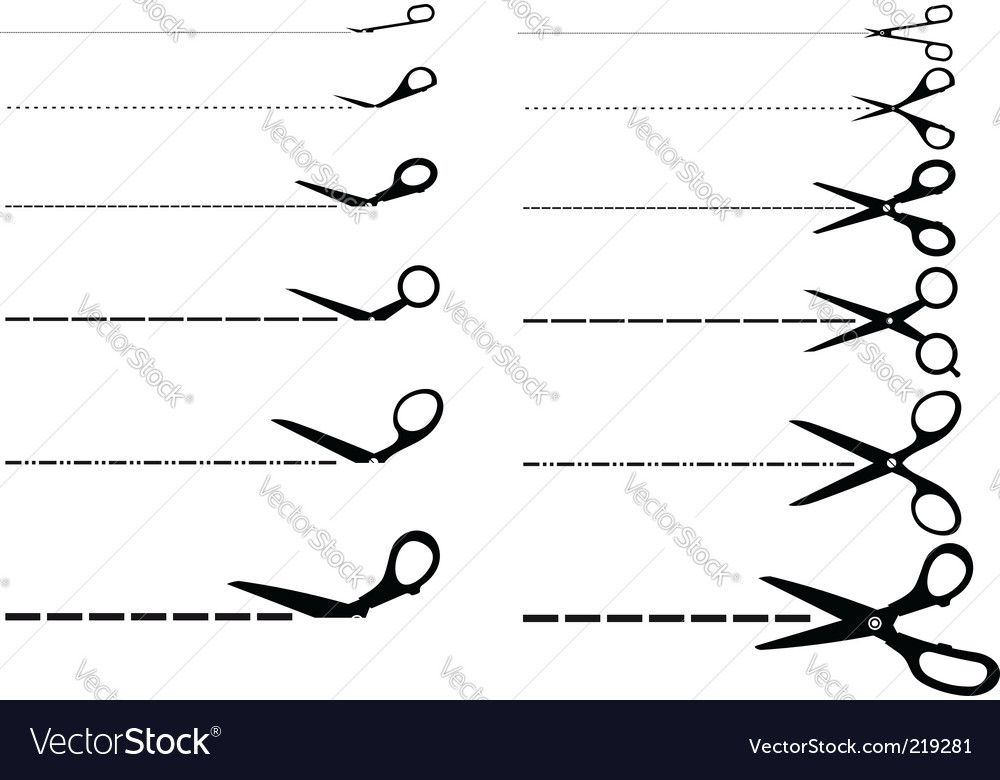 Cutting scissors Royalty Free Vector Image - VectorStock
