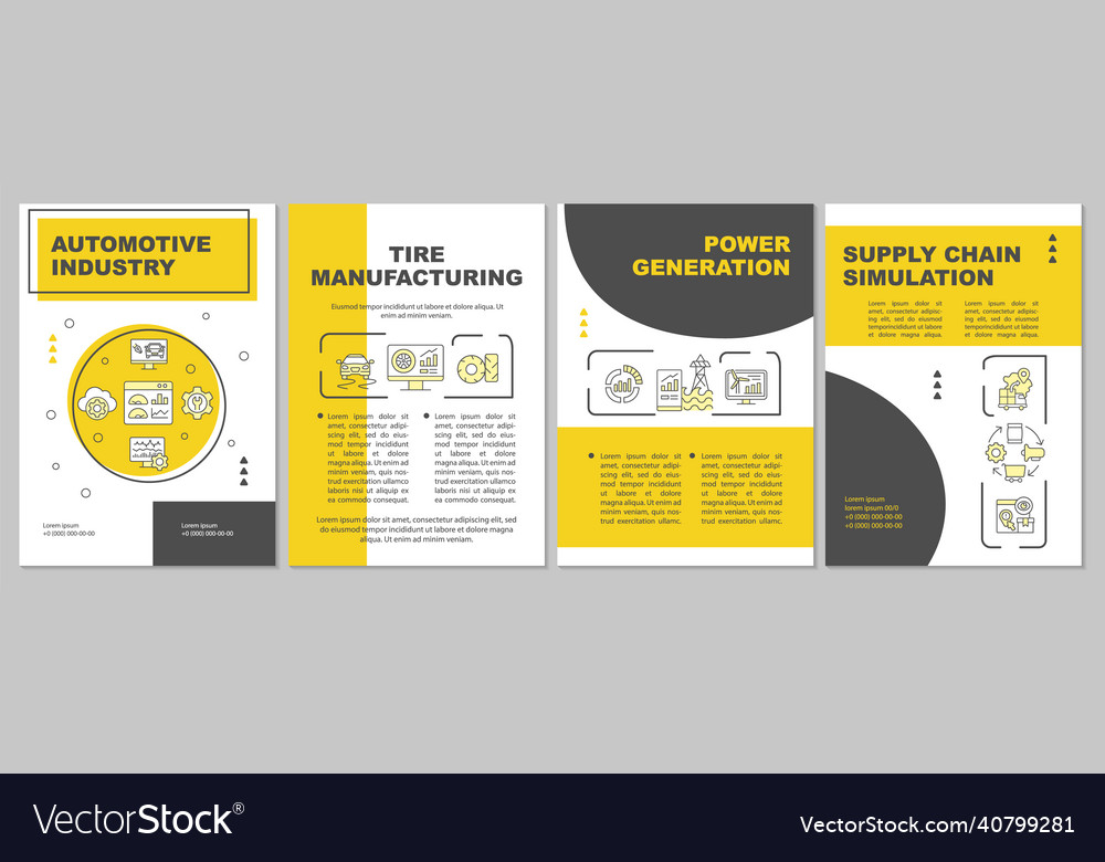 Digital twin use cases yellow brochure template Vector Image Digital twin use cases yellow brochure template Vector Image
