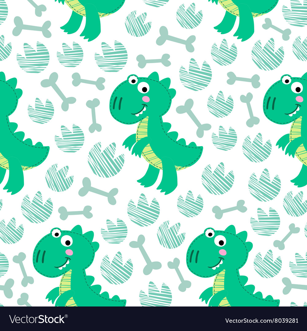 Dinosaur rex seamless pattern Royalty Free Vector Image