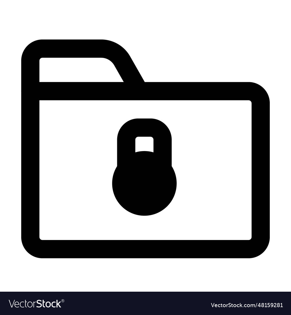 Folder locked for maintaining data privacy Vector Image
