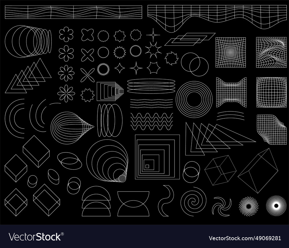 Geometric wireframe forms abstract backgrounds Vector Image