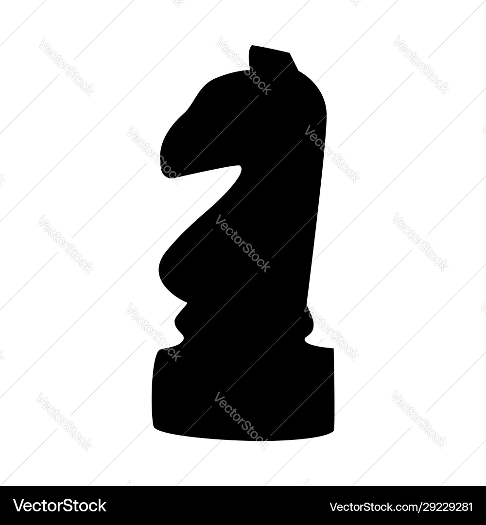 Knight piece in chess game symbol flat style Vector Image