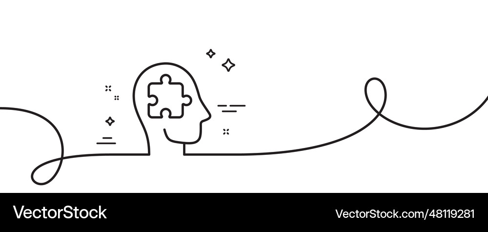 Mental conundrum line icon psychology therapy Vector Image