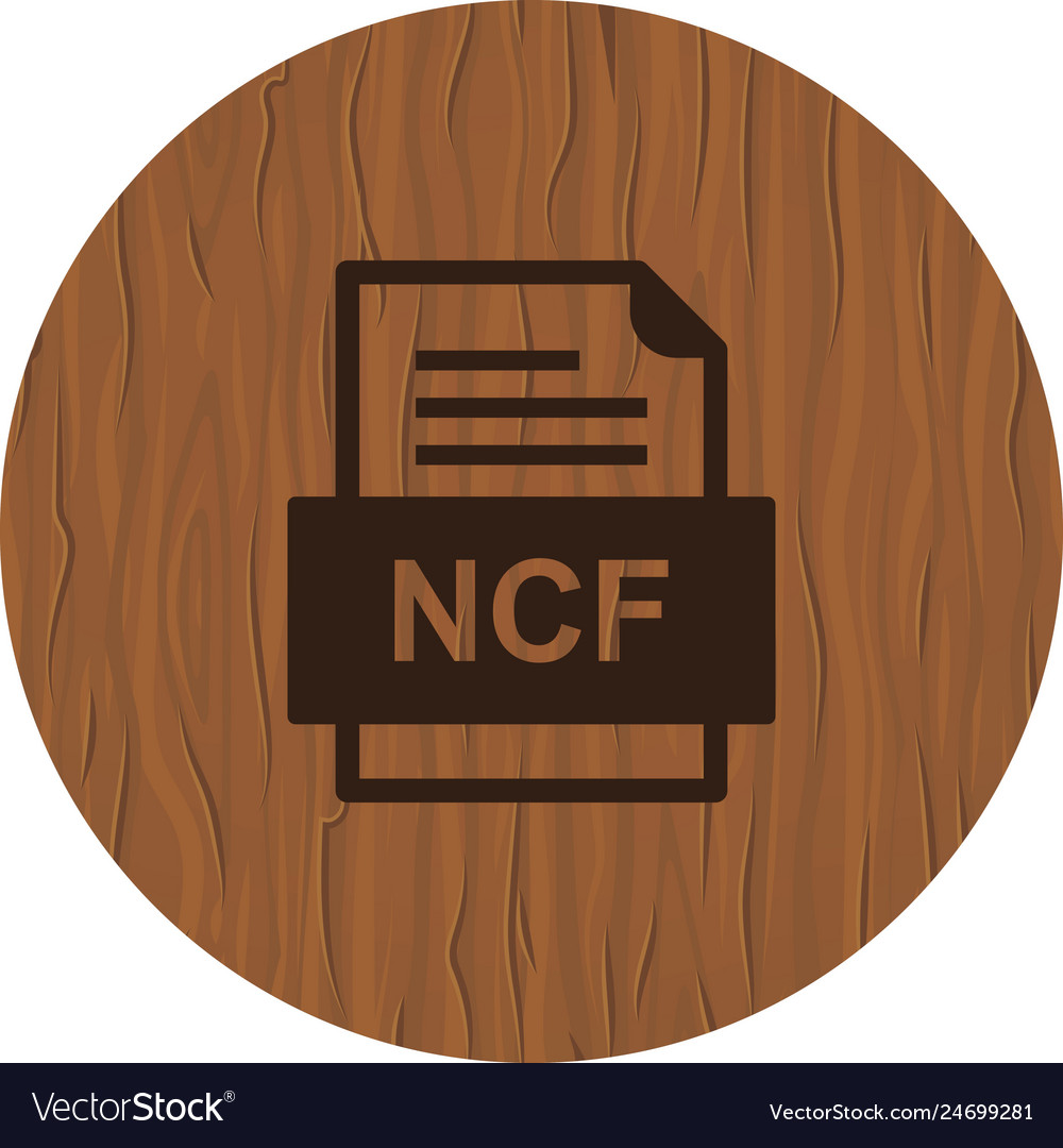 Ncf file document icon Royalty Free Vector Image