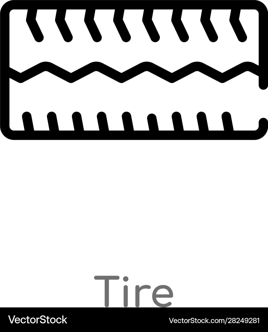 Outline tire icon isolated black simple line Vector Image