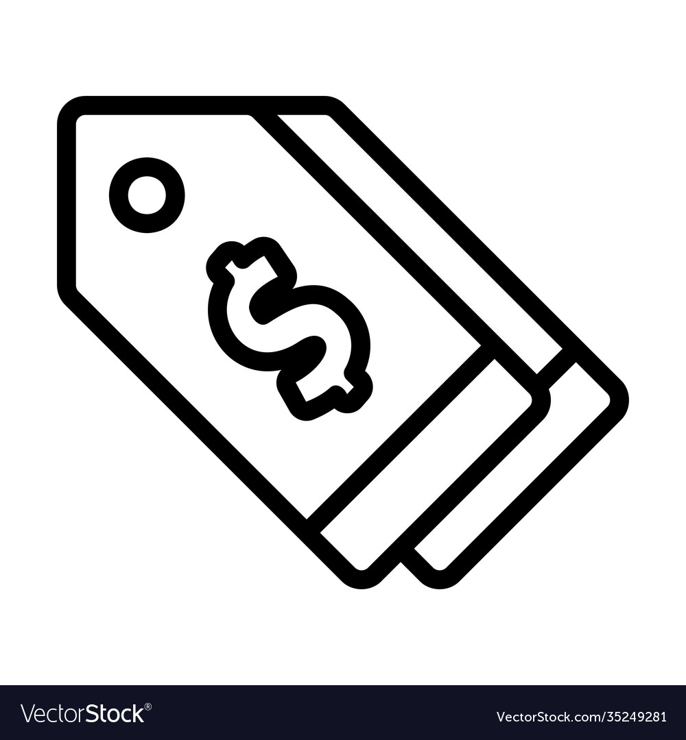 Price icon in line style for any projects Vector Image