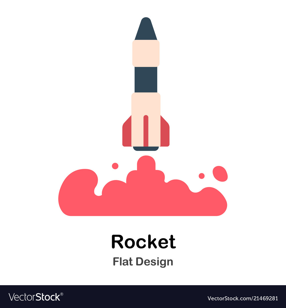 Rocket flat Royalty Free Vector Image - VectorStock