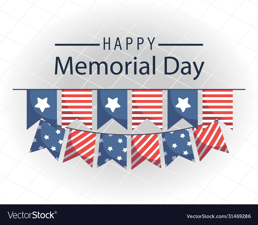 Banner pennant memorial day design Royalty Free Vector Image