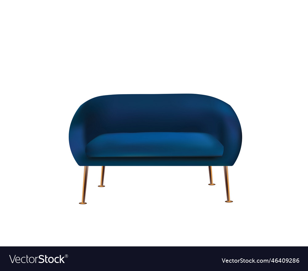 Blue sofa bed Royalty Free Vector Image - VectorStock
