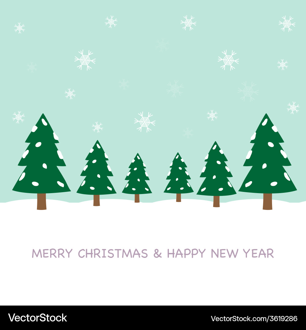 Christmas tree cartoon and snow Royalty Free Vector Image