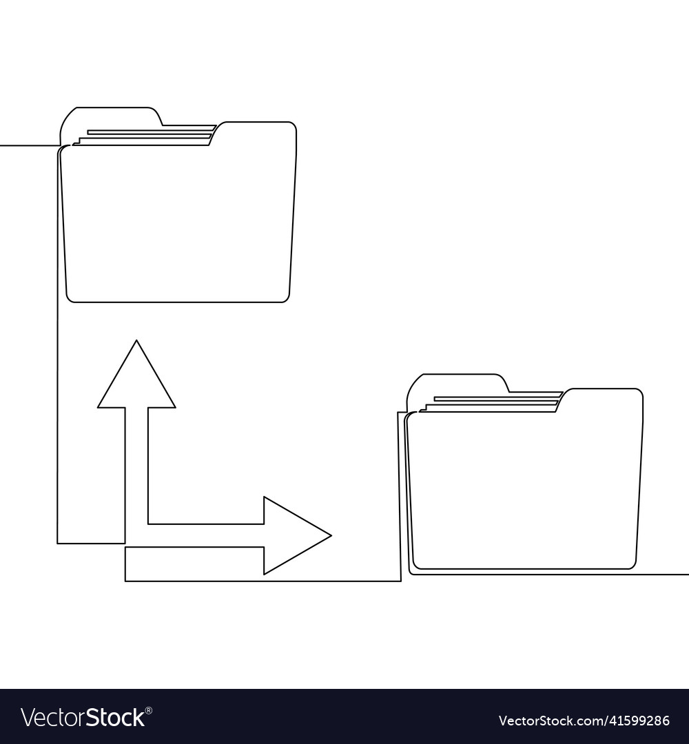Continuous line drawing data transfer icon concept