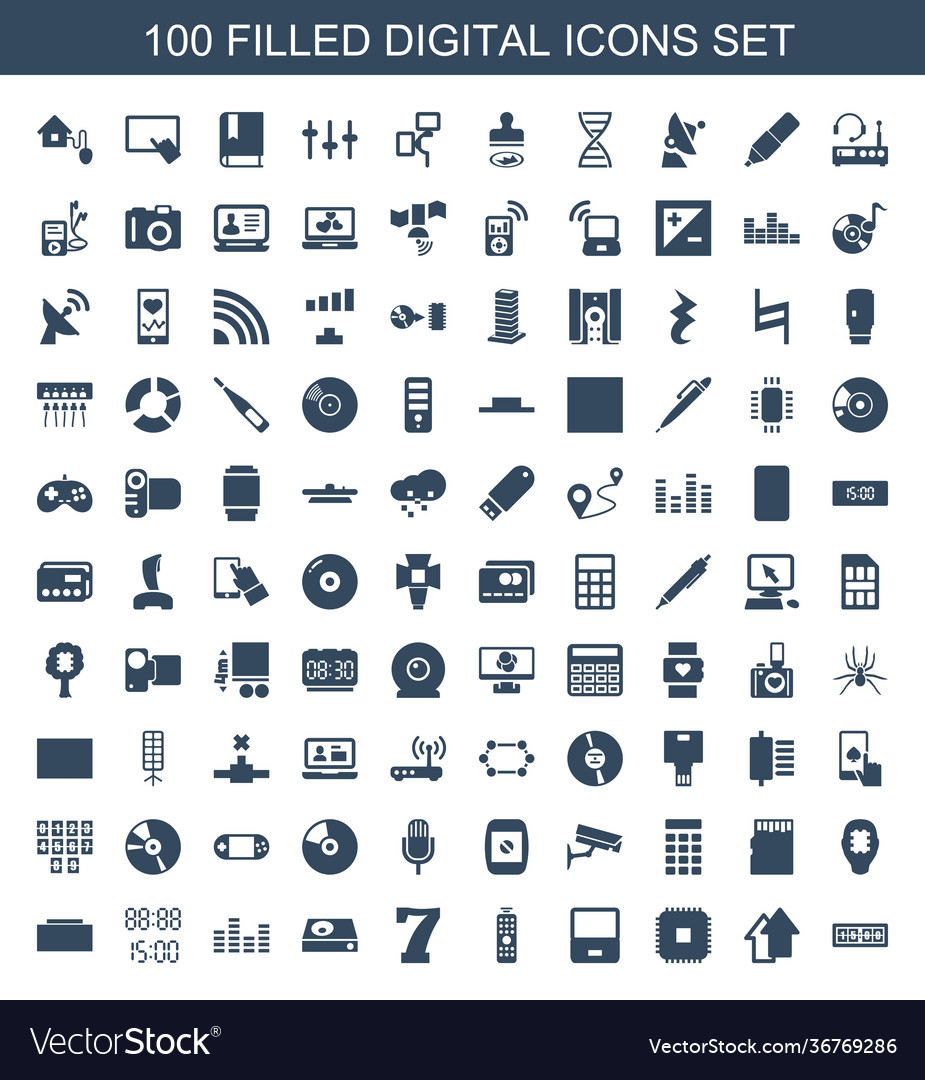 Digital icons Royalty Free Vector Image - VectorStock
