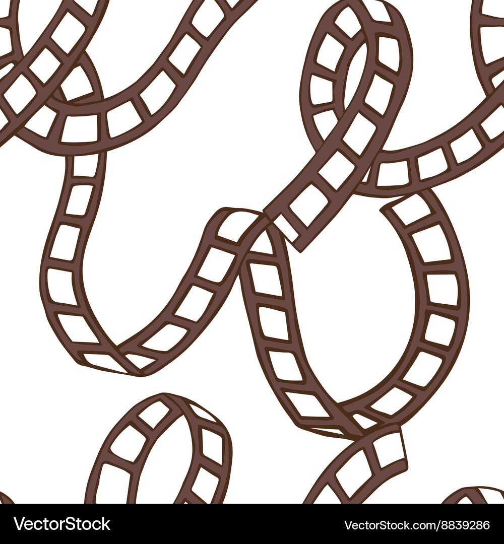 Film tape doodle seamless Royalty Free Vector Image