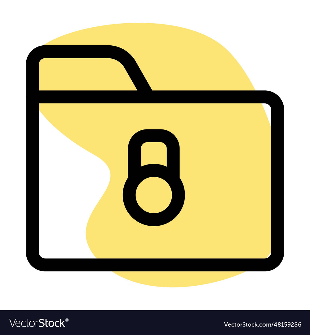 Folder Locked For Maintaining Data Privacy Vector Image