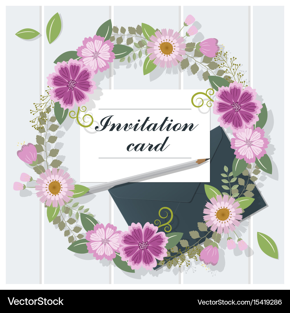 Invitation card collection on wooden background Vector Image