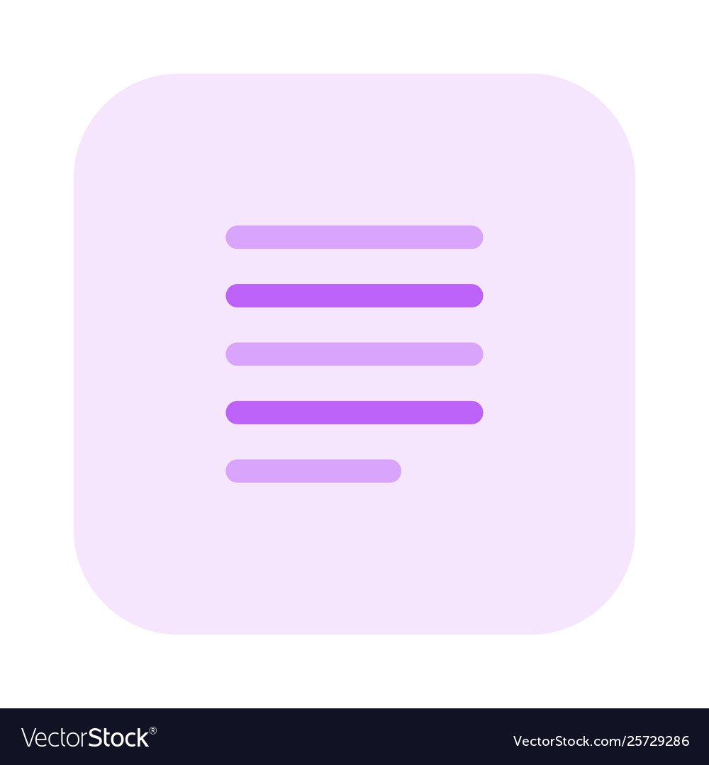 Justify left alignment paragraph-setting text Vector Image