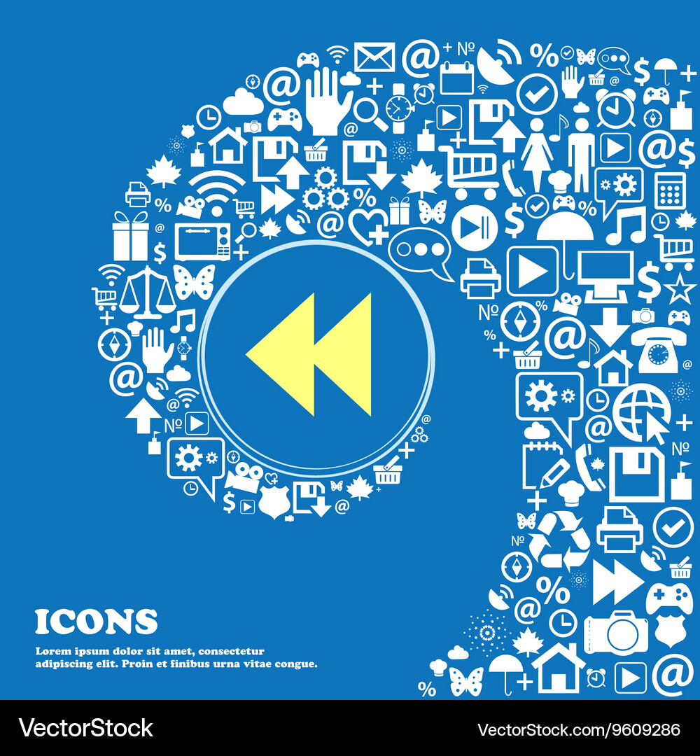 Rewind sign symbol nice set beautiful icons Vector Image