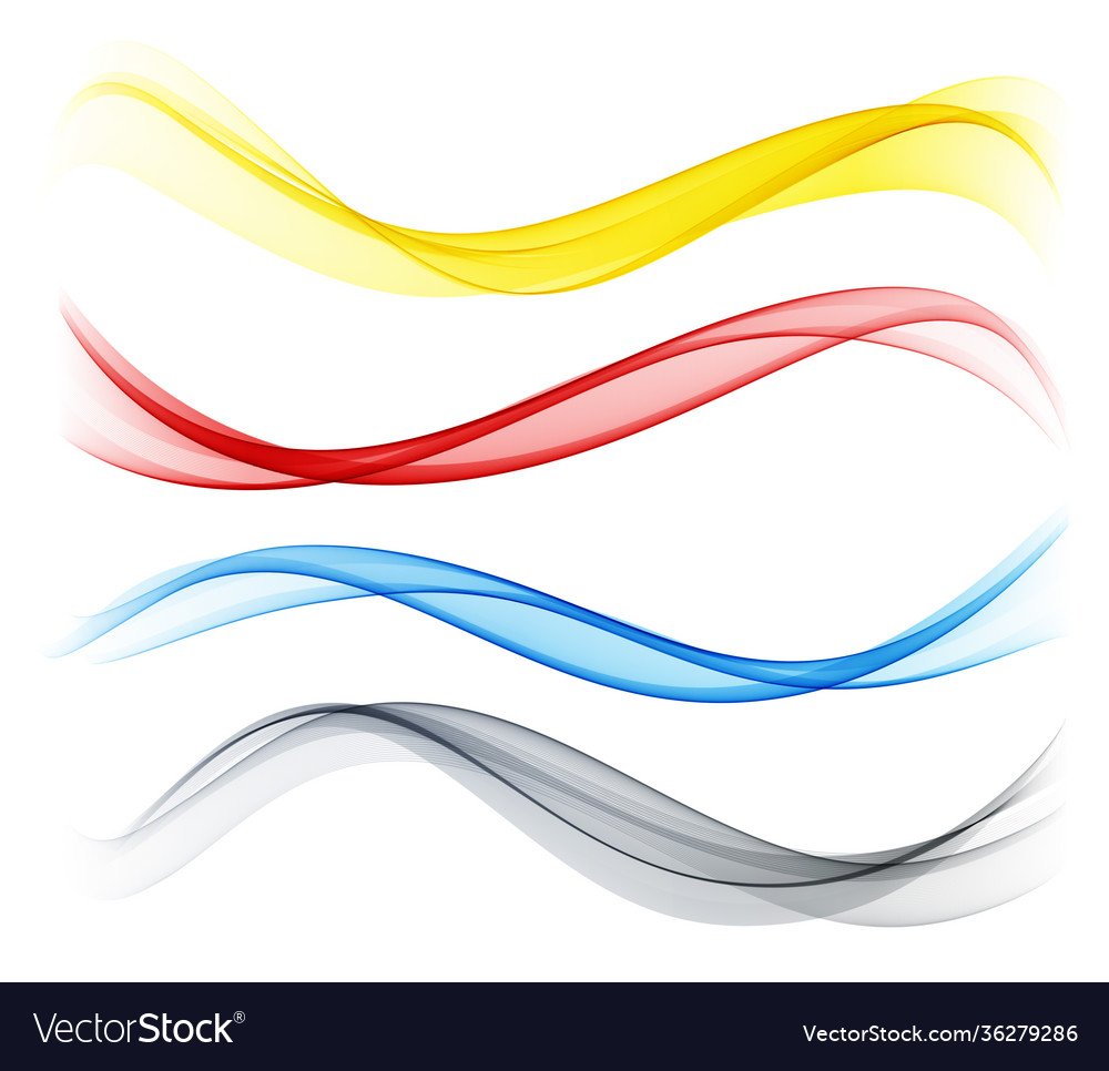 Set color abstract wave design element Royalty Free Vector
