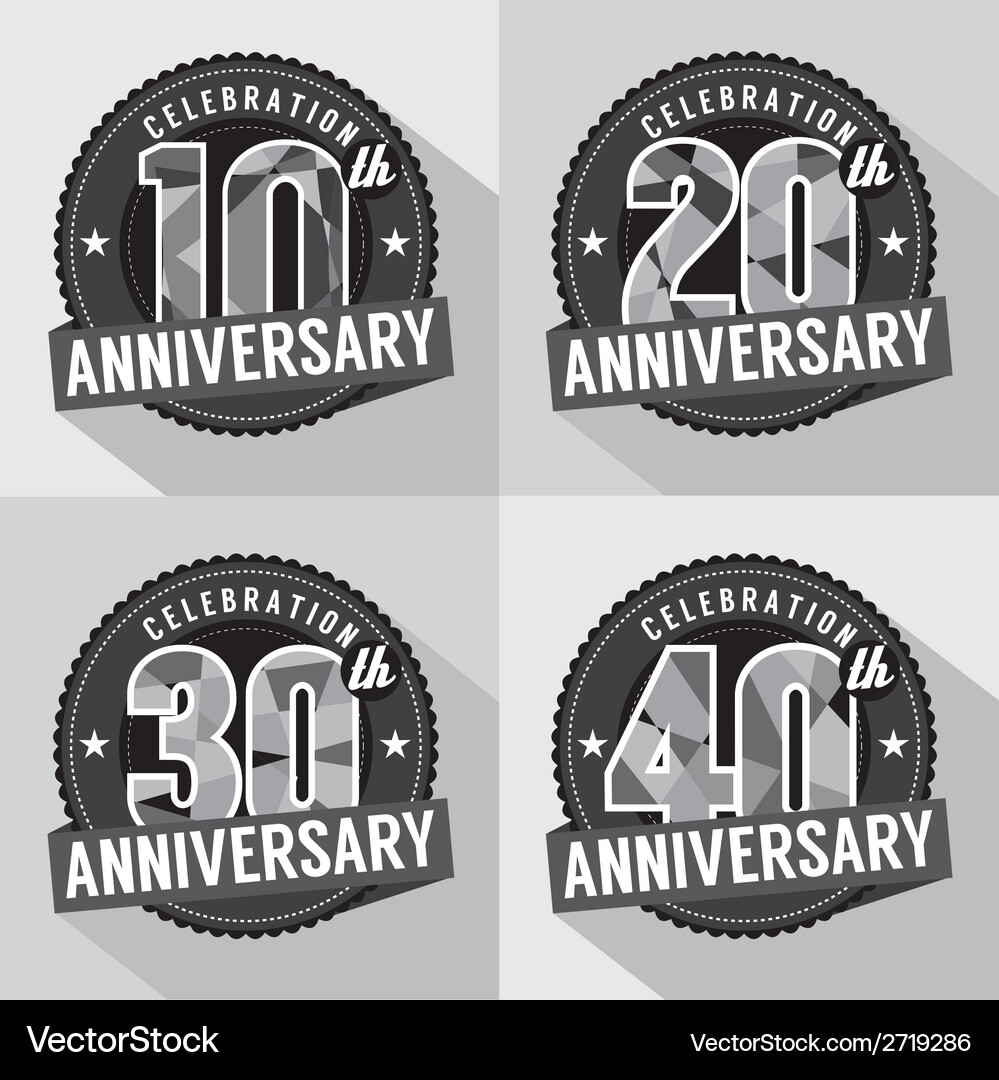 Set of anniversary celebration design Royalty Free Vector