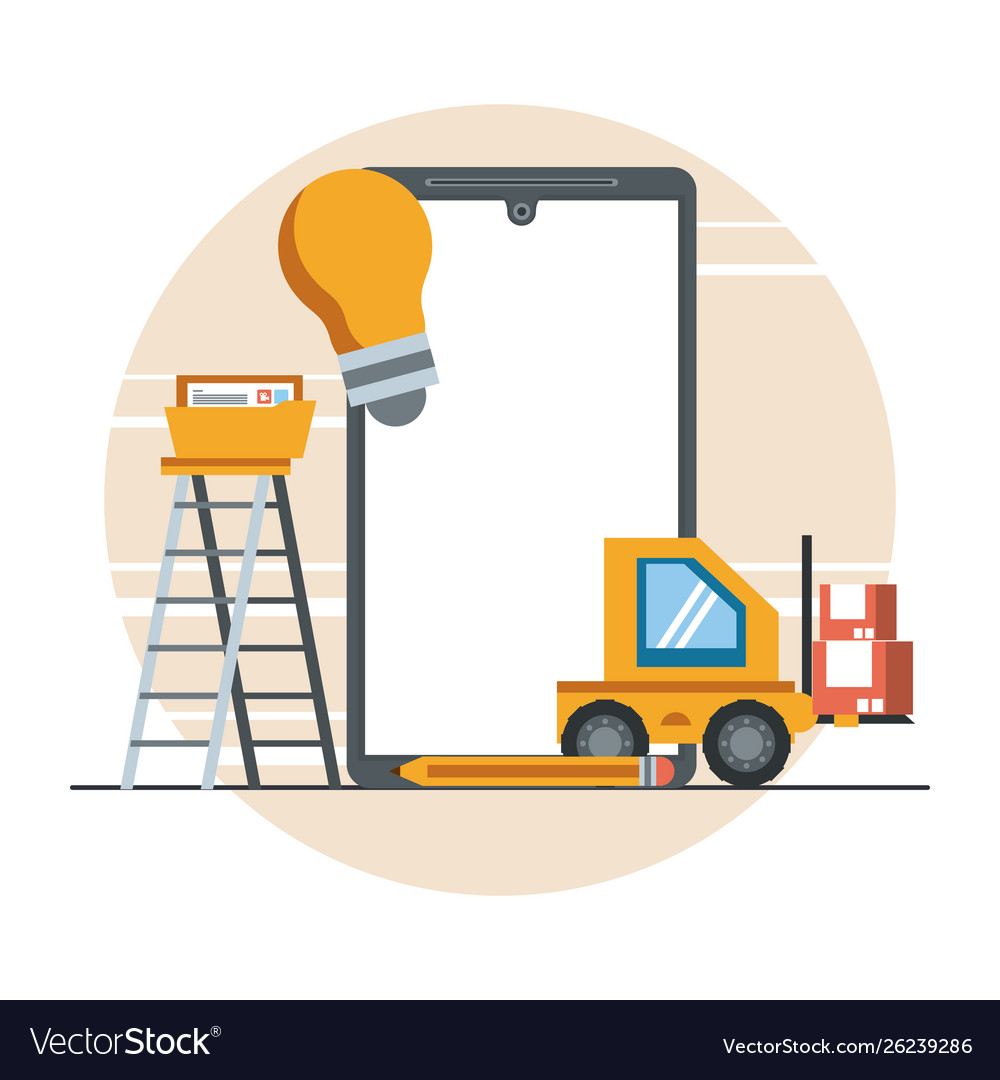 Technology device maintenance support concept Vector Image