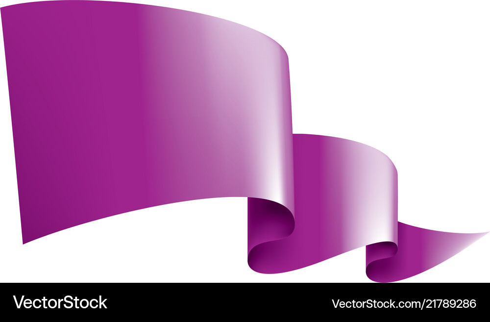 Waving the purple flag on a white background Vector Image